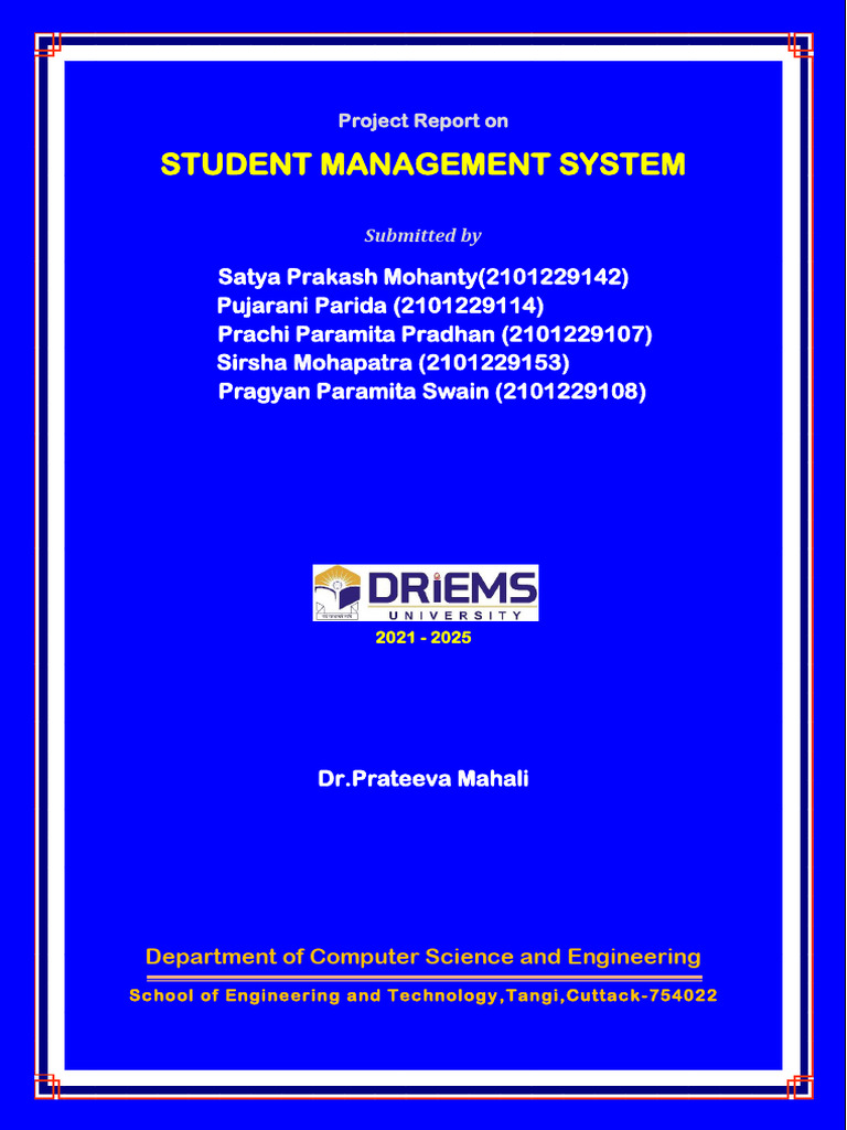 Student Management System Report | PDF | Cloud Computing | Databases