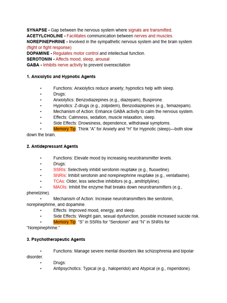 pharma p2 notes | PDF | Drugs | Drugs Acting On The Nervous System
