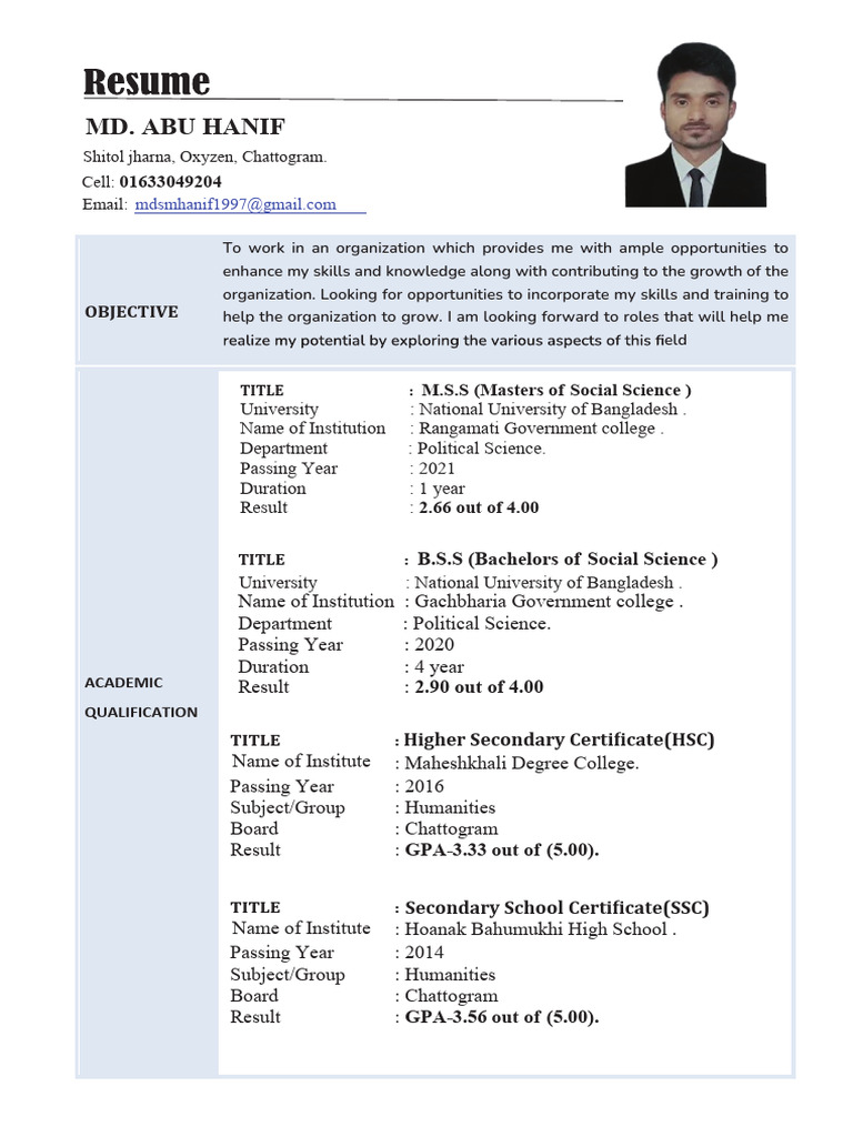 Hanif CV 1 109289820241206100711 | PDF