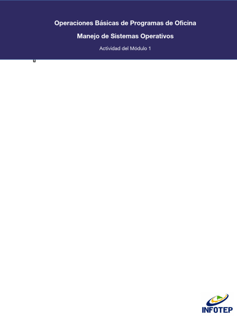 Actividad - Módulo 1 infotep 288 | PDF | Sistema operativo | Archivo de computadora