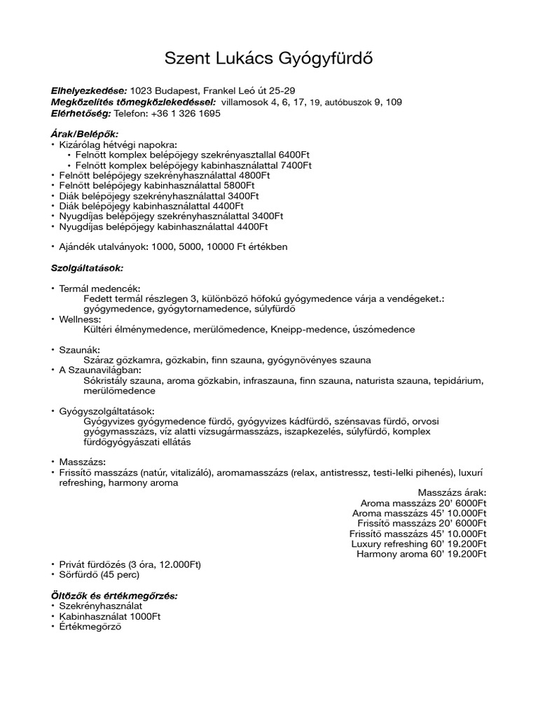 Lukács Gyógyfürdő | PDF