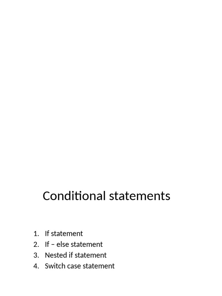 Conditional Statements | PDF
