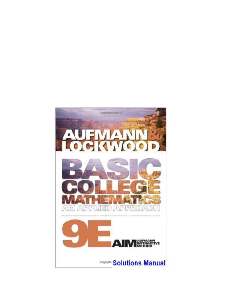 Basic College Mathematics An Applied Approach 9th Edition Aufmann ...