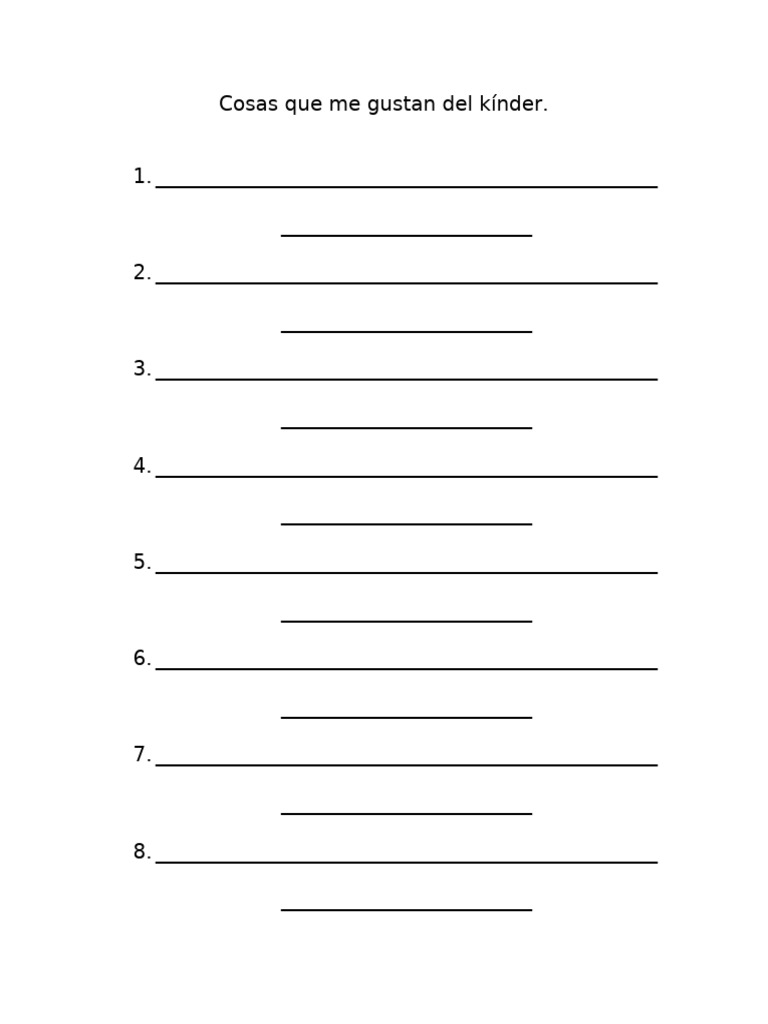 Cosas que me gustan del kínder | PDF