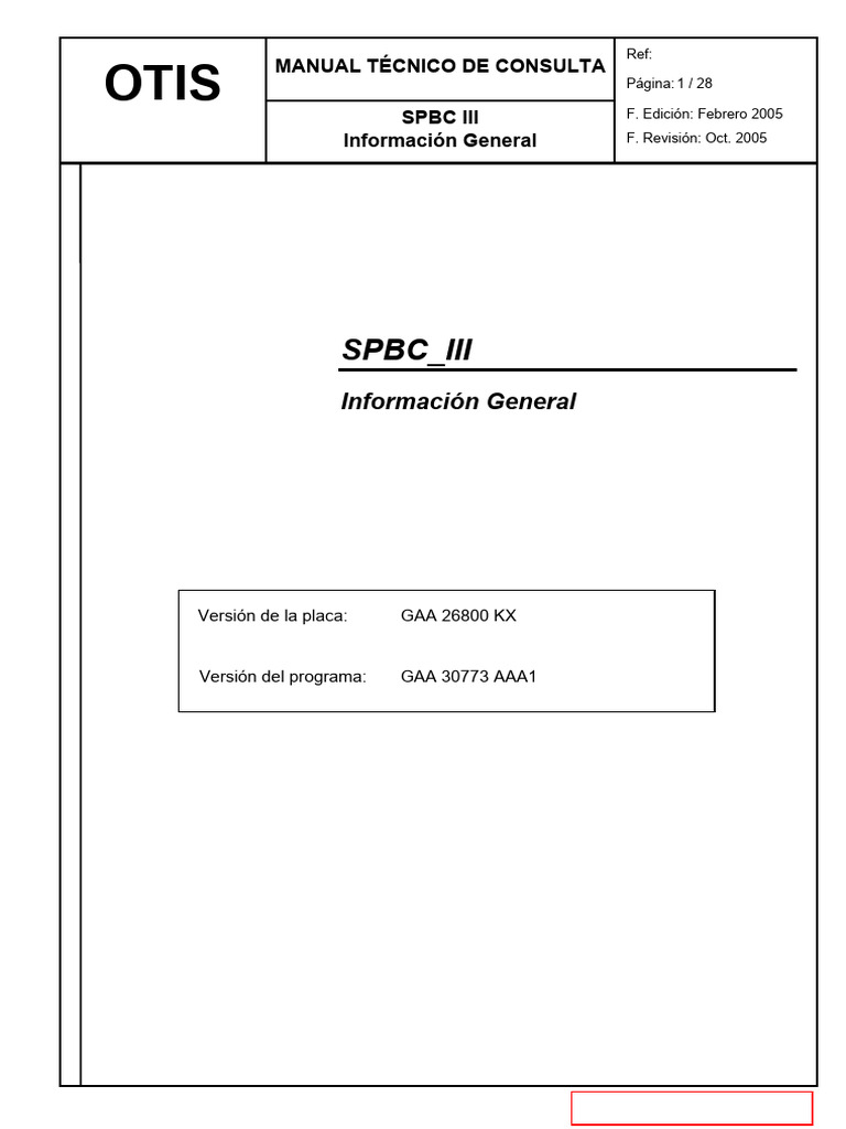 Otis SPBC III Mcs220 CX Gen2 | PDF | Ascensor | Ingenieria Eléctrica