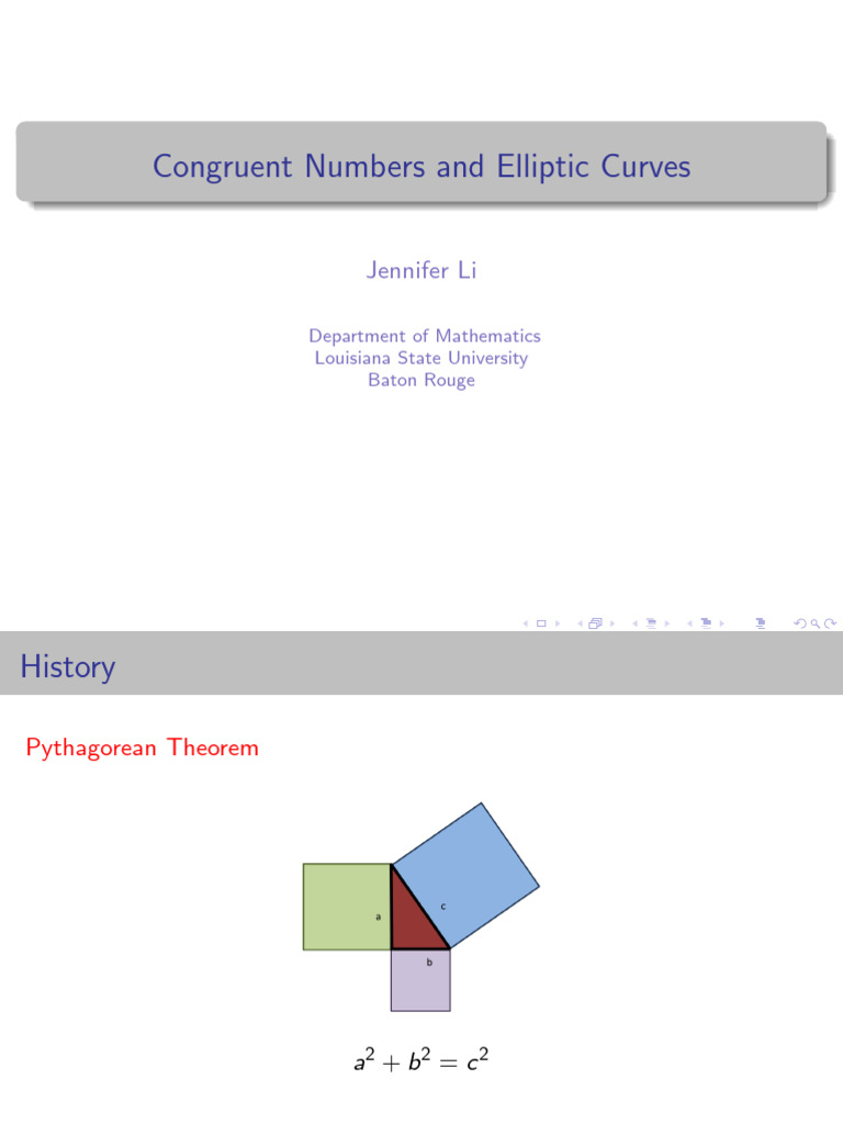 congruentNumbersEllipticCurves | PDF | Square Root | Algebra