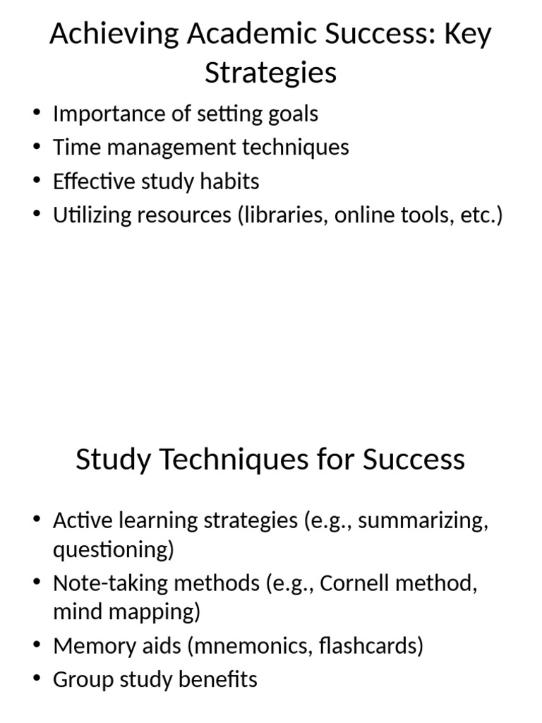 Achieving Academic Success Key Strategies | PDF