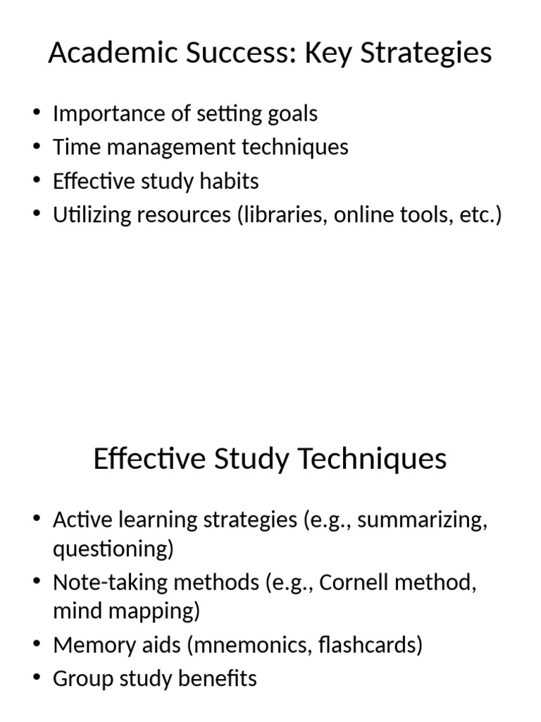 Academic Success Key Strategies | PDF