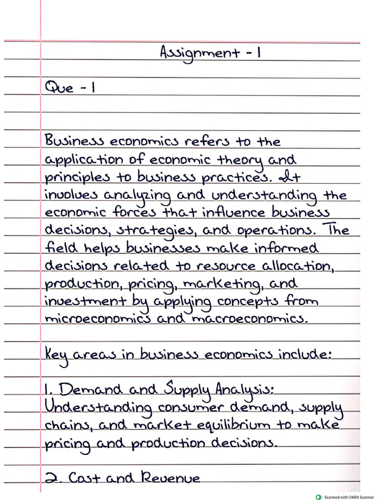Business Economics Unit 1 | PDF