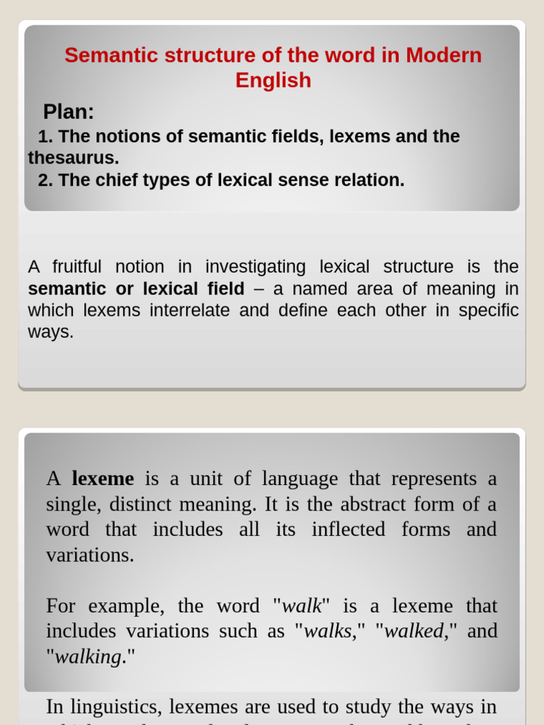 Theme 2 Sem Structure | PDF | Semantics | Lexicon
