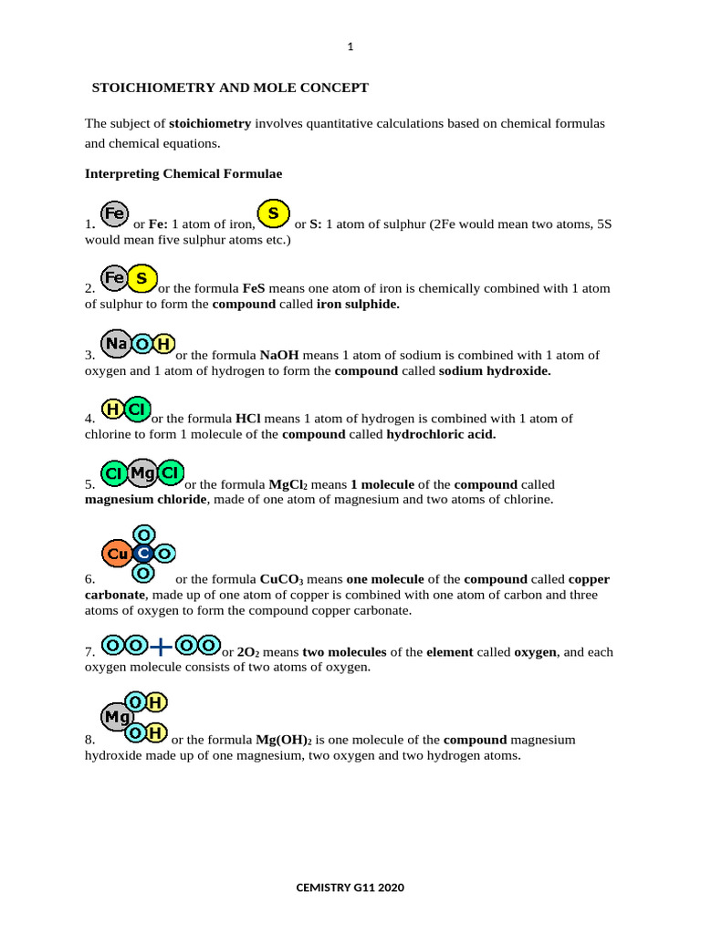 G11 Chemistry Booklet - Final and Edited | PDF | Hydroxide | Mole (Unit)