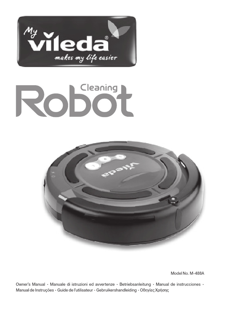 Manual del Robot de Limpieza Vileda M-488A | PDF | Aspiradora | Cargador de batería