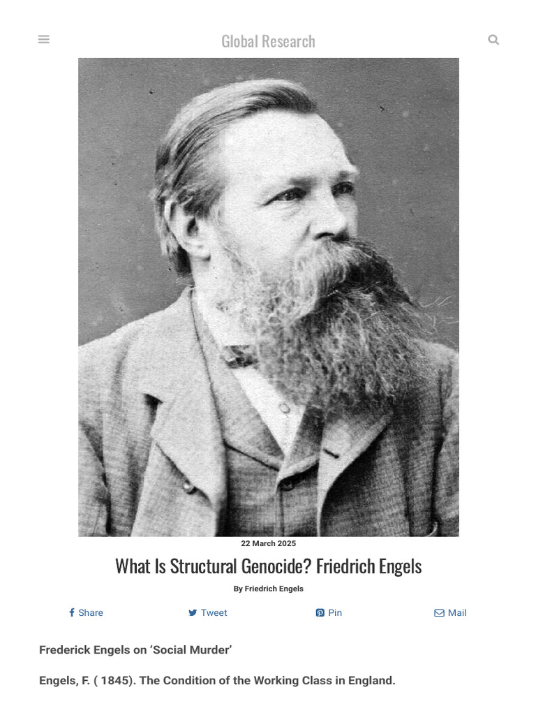 What Is Structural Genocide - Friedrich Engels - Global Research | PDF ...