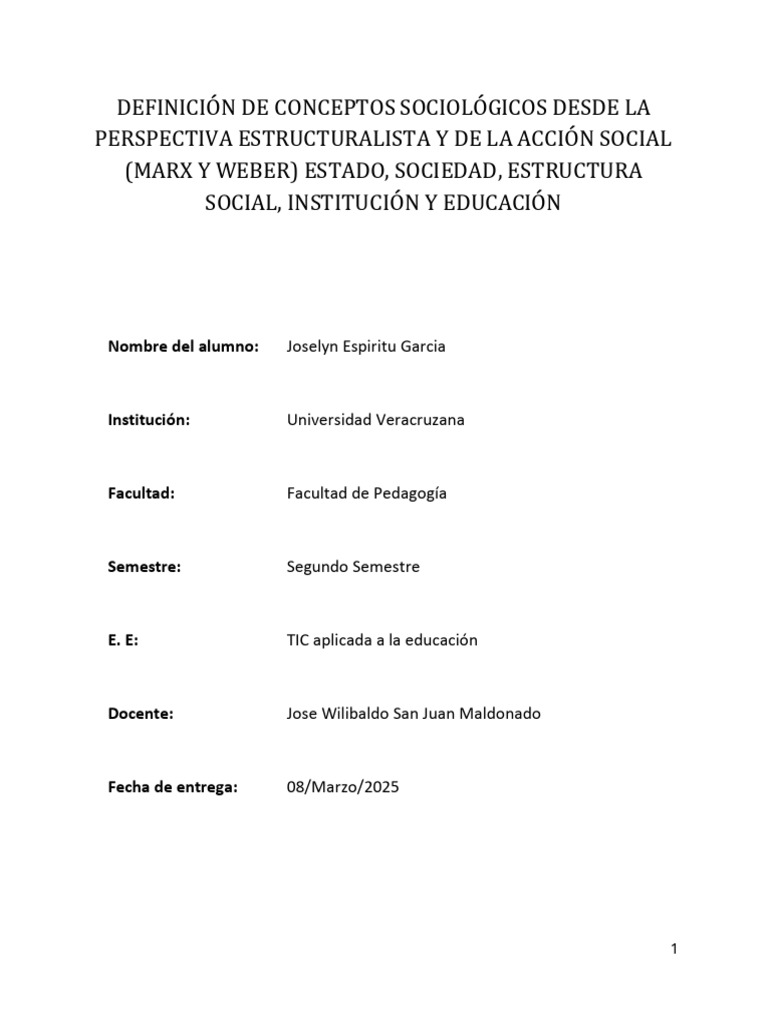 Definición de Conceptos Sociológicos Desde La Perspectiva ...