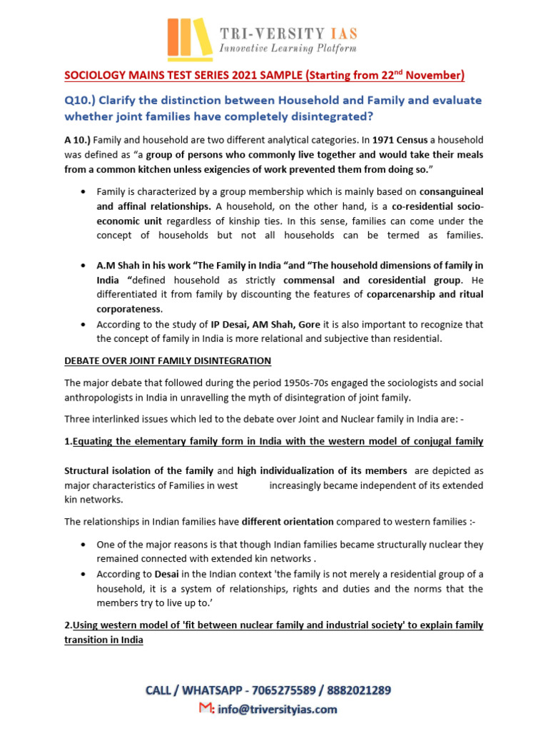 Upsc Sociology 2021 Test Series Answers | PDF | Social Stratification ...