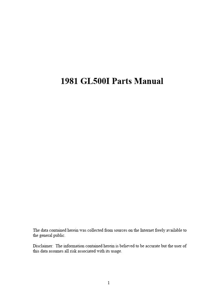 Honda 1981 gl500 Silverwing Interstate Parts Manual Fiche Download ...