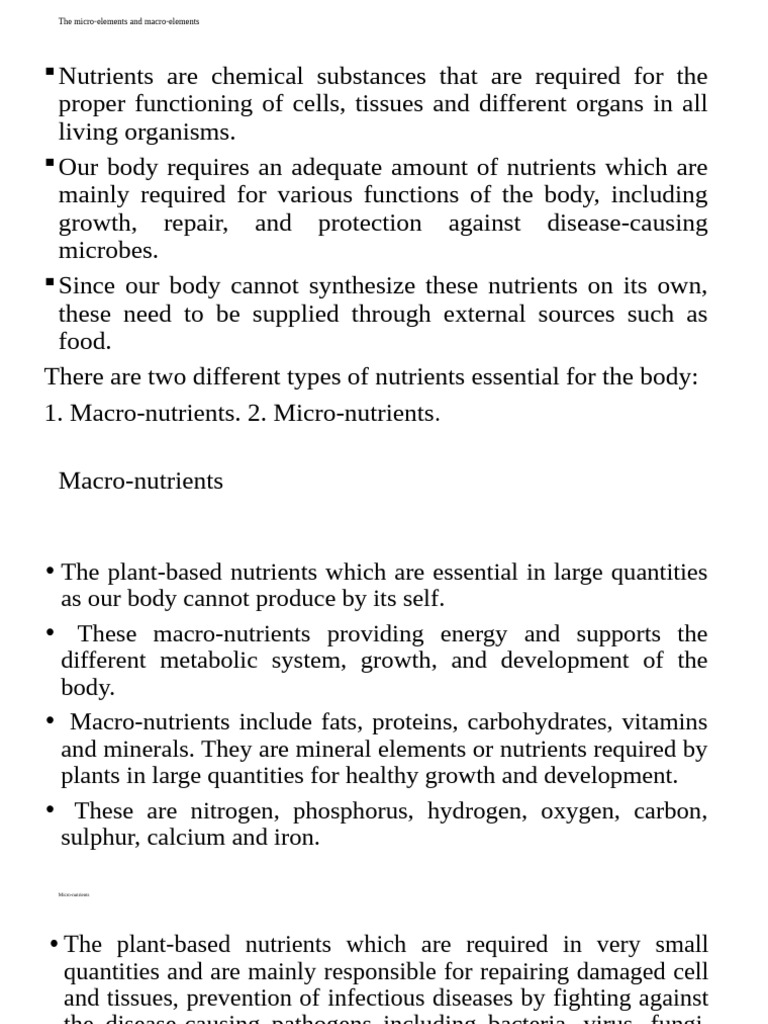 Understanding Macro and Micro Nutrients | PDF | Nutrients | Soil