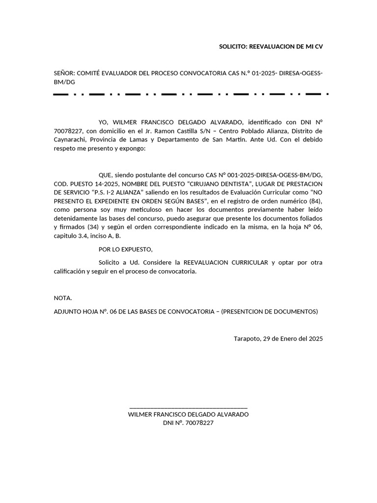 Solicito Wilmer | PDF