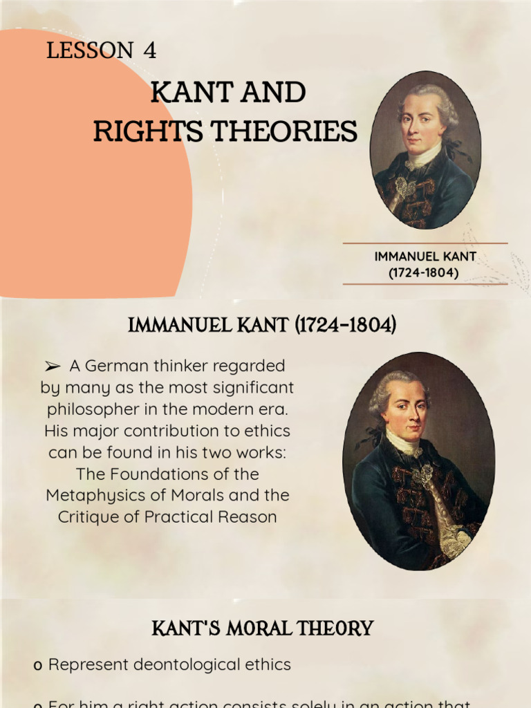 Lesson4 - Topic3 - Kant and Rights Theories | PDF | Immanuel Kant