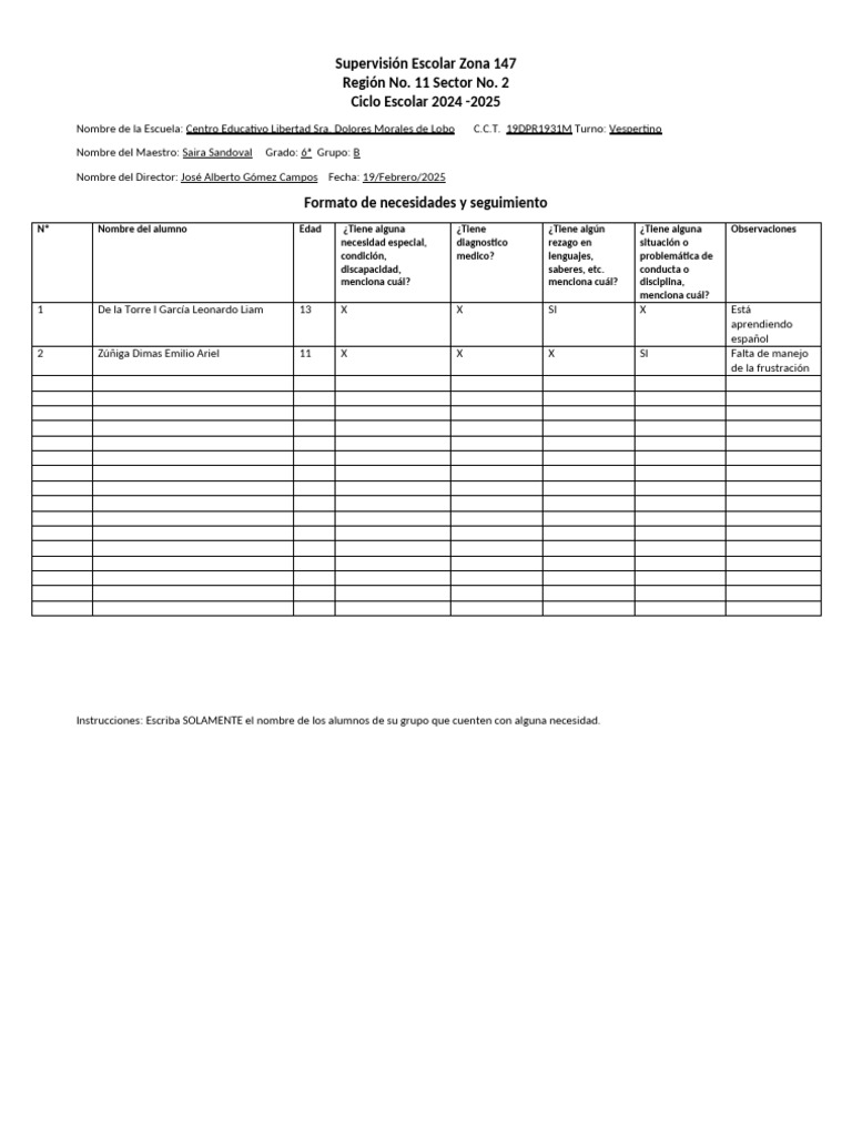 6 B Formato Diagnostico | PDF