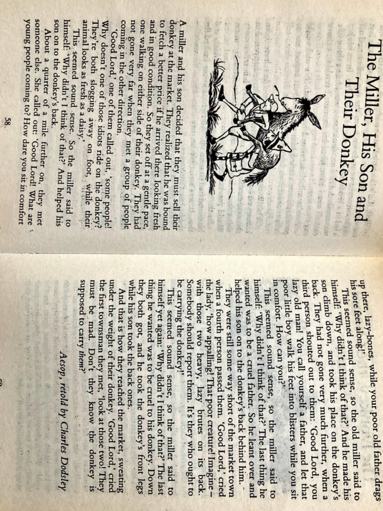 The Miller, His Son and Their Donkey | PDF | Domesticated Animals ...