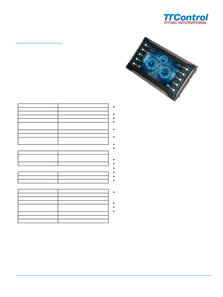Ttcontrol Hy Evision2 7.0 Touch - Datasheet | PDF | Backlight ...