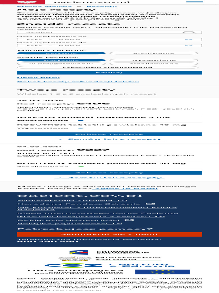 Internetowe Konto Pacjenta - Moje recepty | PDF