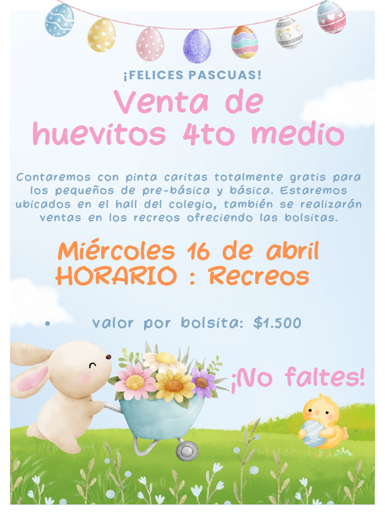 Invitación de busqueda de huevos para pascua | PDF