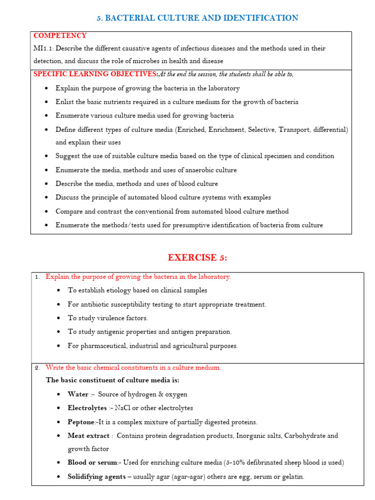 Bacterial Culture Techniques and Identification | PDF | Growth Medium ...