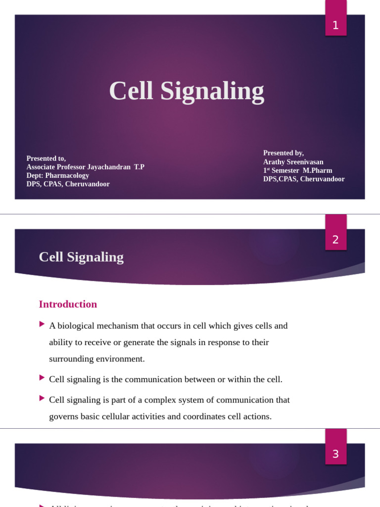 Overview of Cell Signaling Mechanisms | PDF | Cell Signaling | Signal ...