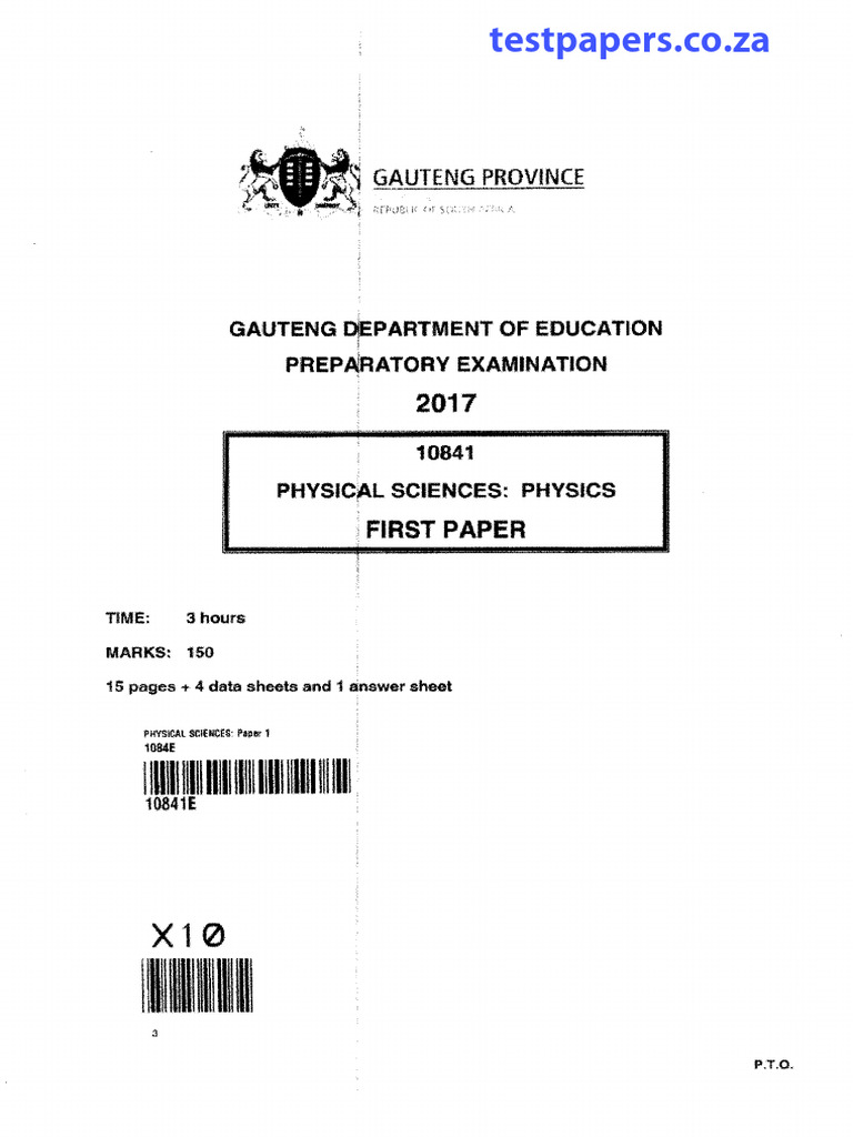 2017 Physics P1 GP | PDF