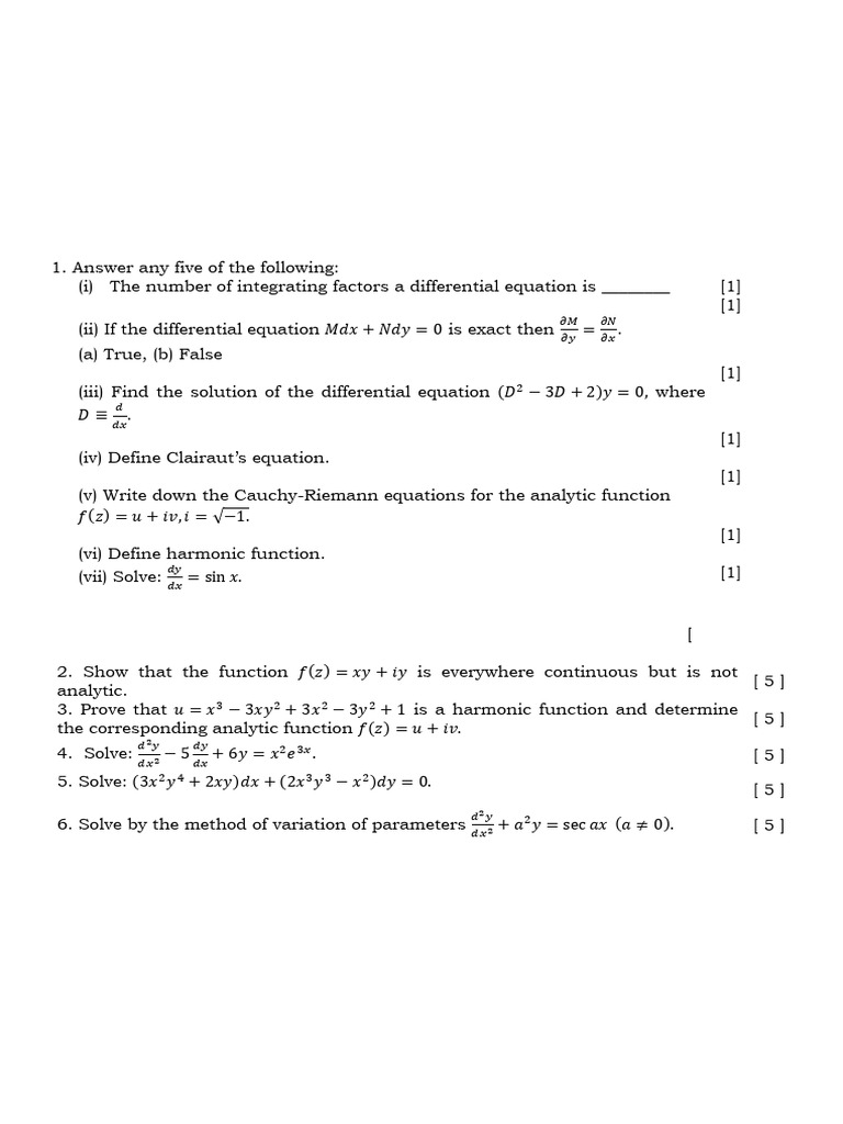 CA3 - Question Paper_BSM202 | PDF | Equations | Function (Mathematics)