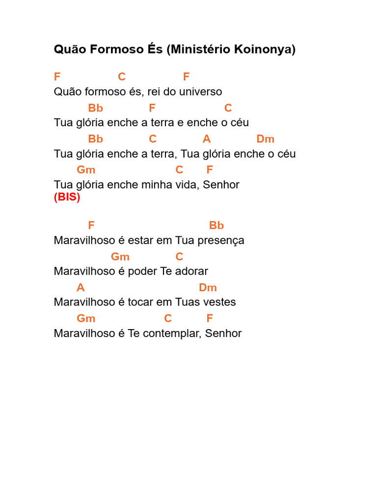 Quão Formoso És | PDF
