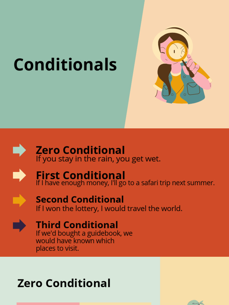 English Conditionals Presentation in Colorful Illustrative Style | PDF