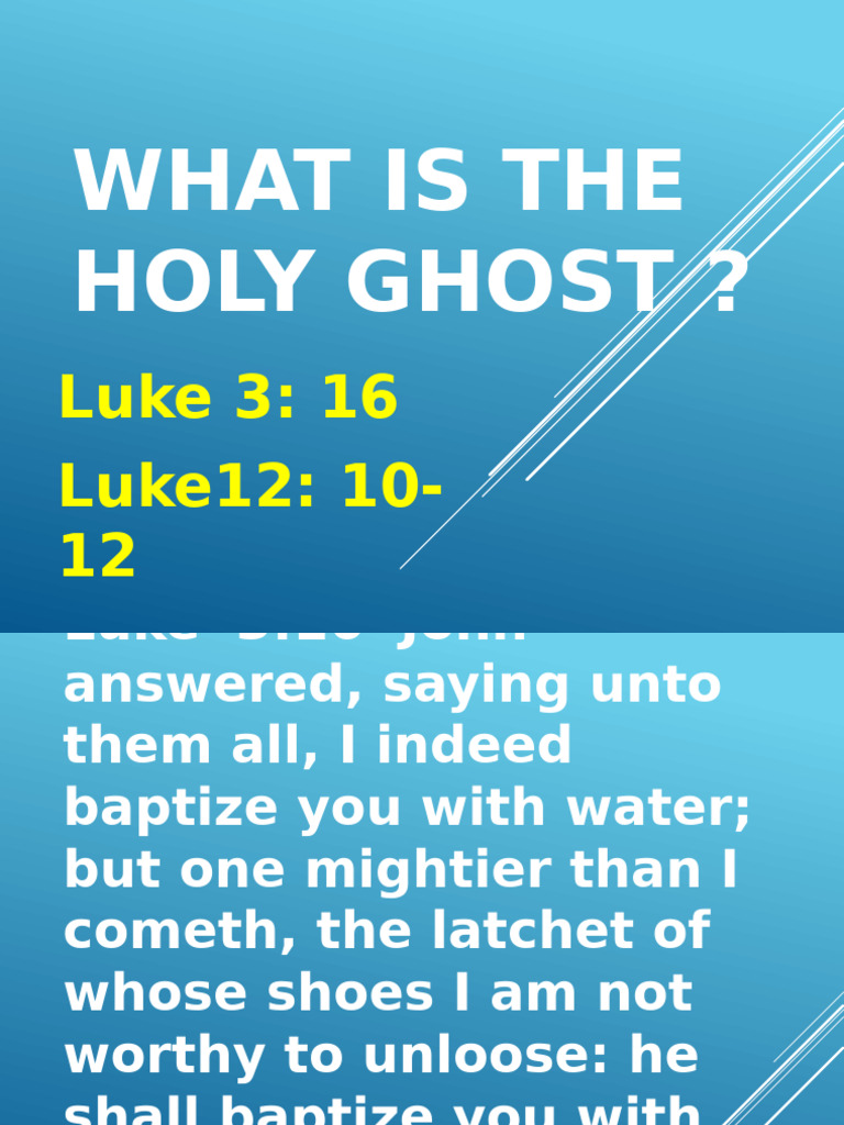 What Is The Holy Ghost 20 08 23 | PDF | Abraham | Covenant (Biblical)