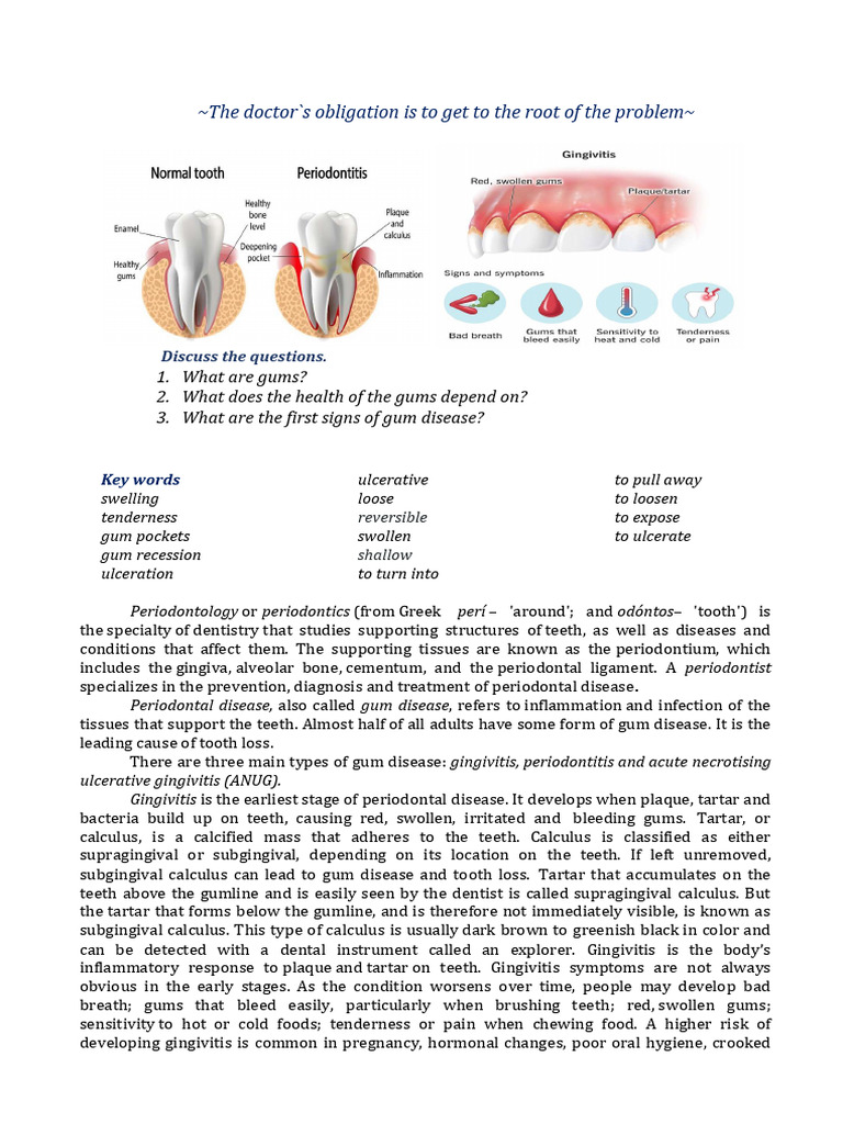 Unit 14 Periodontology Periodontal Disease-109723 | PDF | Periodontology | Oral Hygiene
