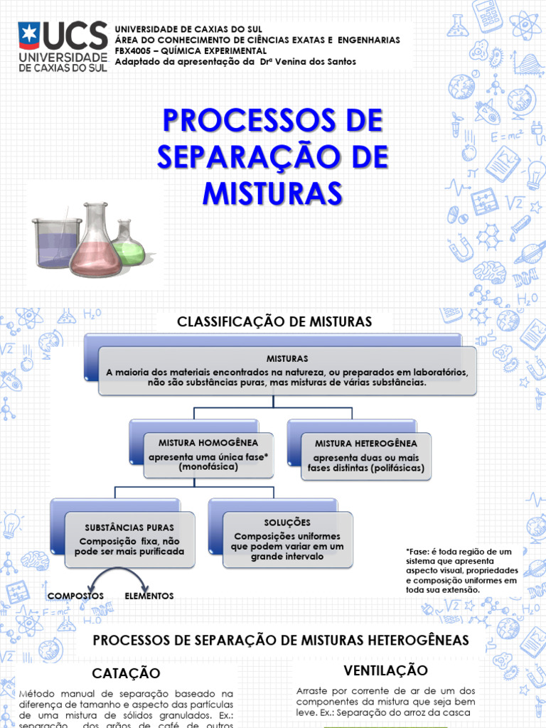 Processos de Separação de Misturas | PDF | Mistura | Destilação
