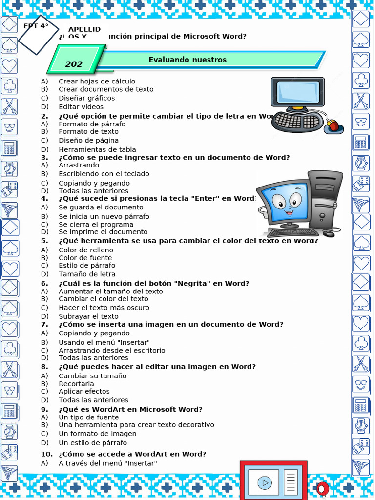 5º Prueba Diagnóstica EPT COMPUTACION - 2025 | PDF | Microsoft PowerPoint | Microsoft Excel