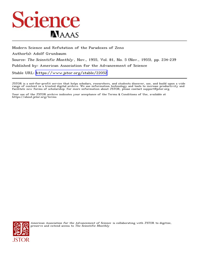 Refuting Zeno's Paradoxes in Science | PDF | Infinity | Mathematics