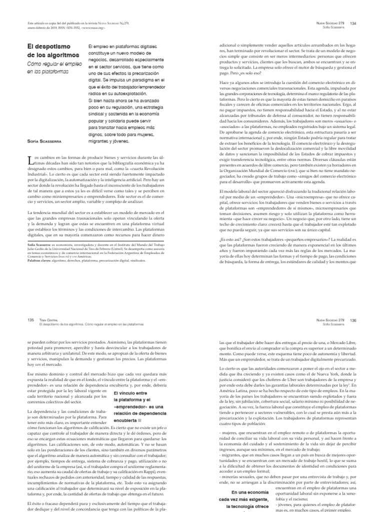 U1 05 Scasserra 2x | PDF | Derecho laboral | Empleo