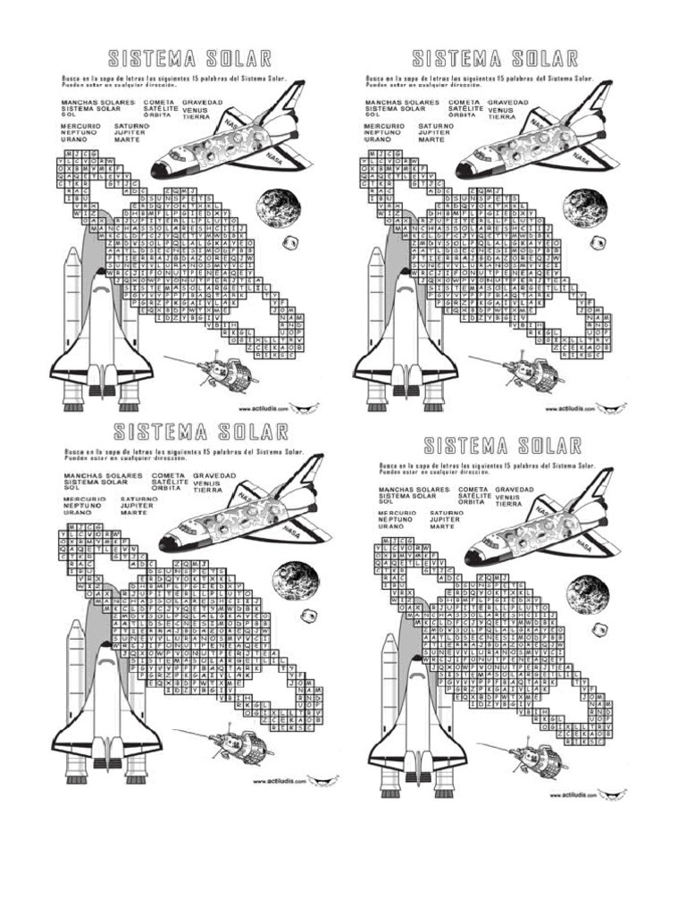 Sopa de letras sistema solar | PDF