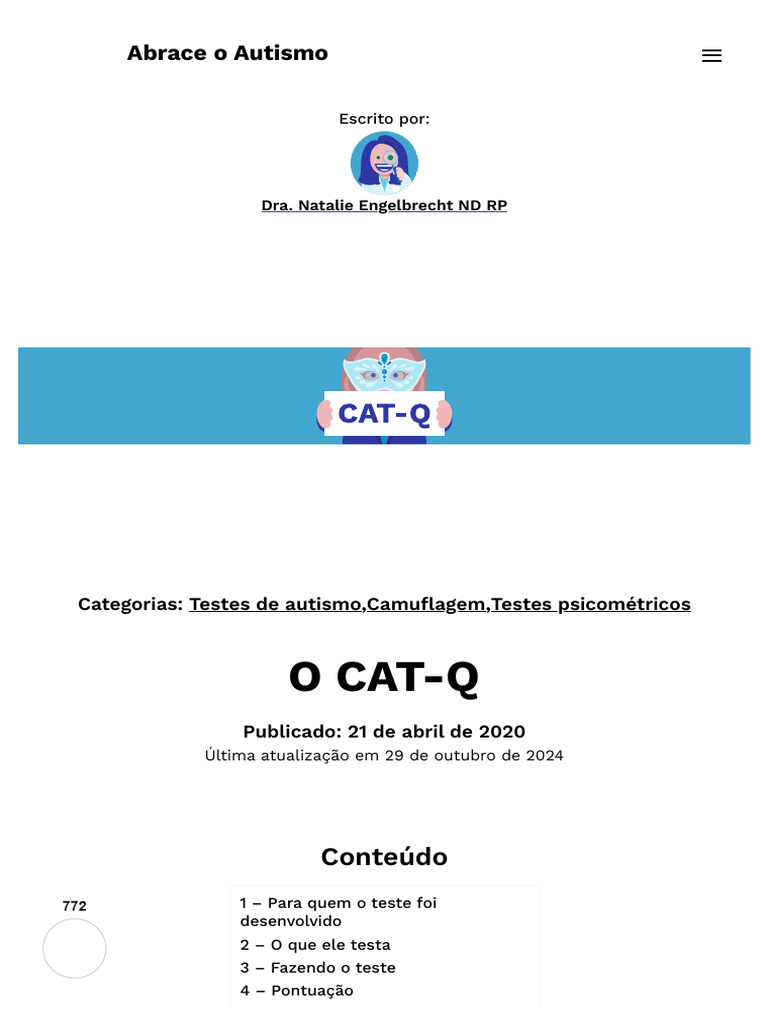 Questionário de Camuflagem de Traços Autistas (CAT-Q) - Embrace Autism ...