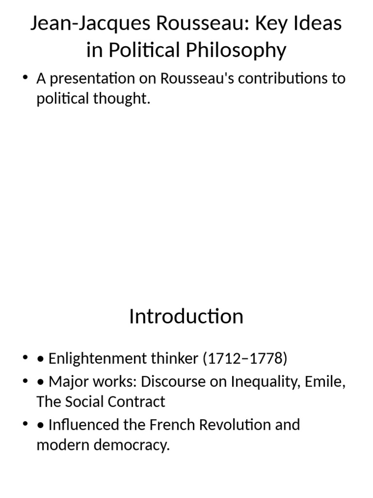 Rousseau's Key Ideas in Political Thought | PDF | Social Contract ...