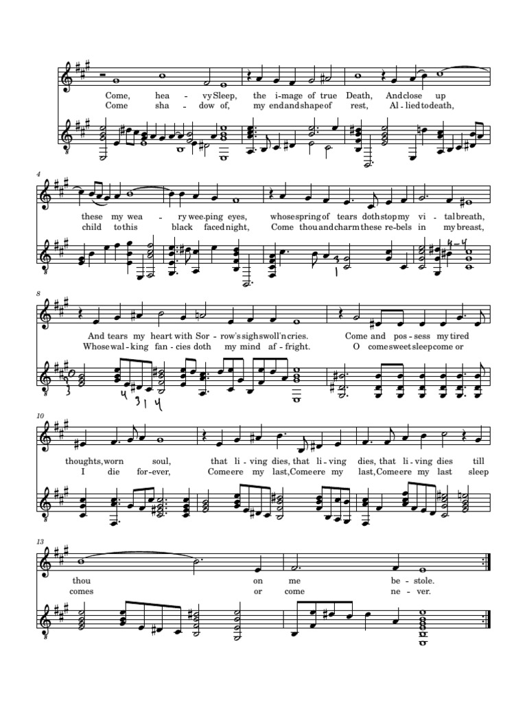 Come Heavy Sleep With Lyrics | PDF