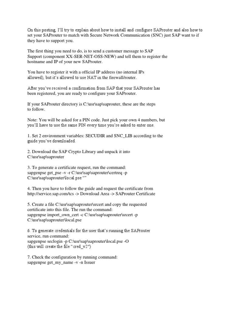 Sap Router | PDF | Directory (Computing) | Ip Address