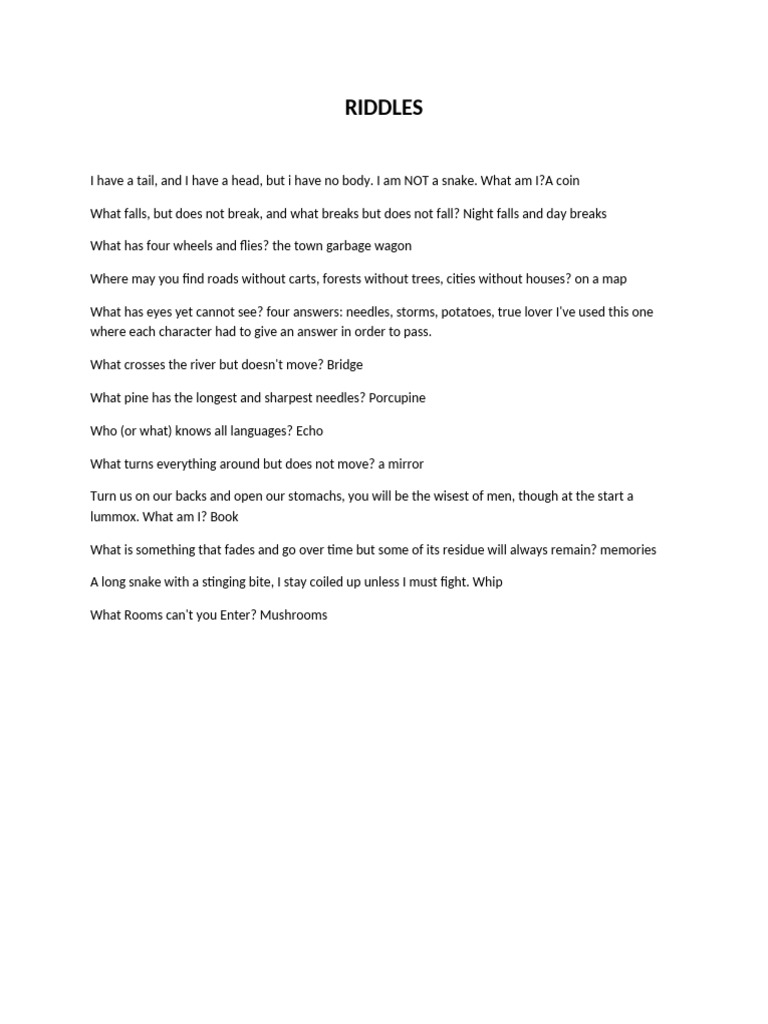 RIDDLES | PDF