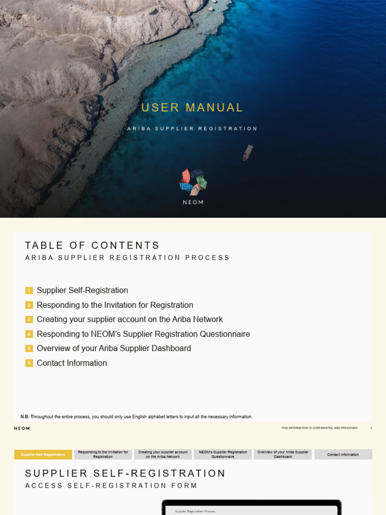 ENG NEOM UserManual ARIBASupplierRegistration | PDF | Computing