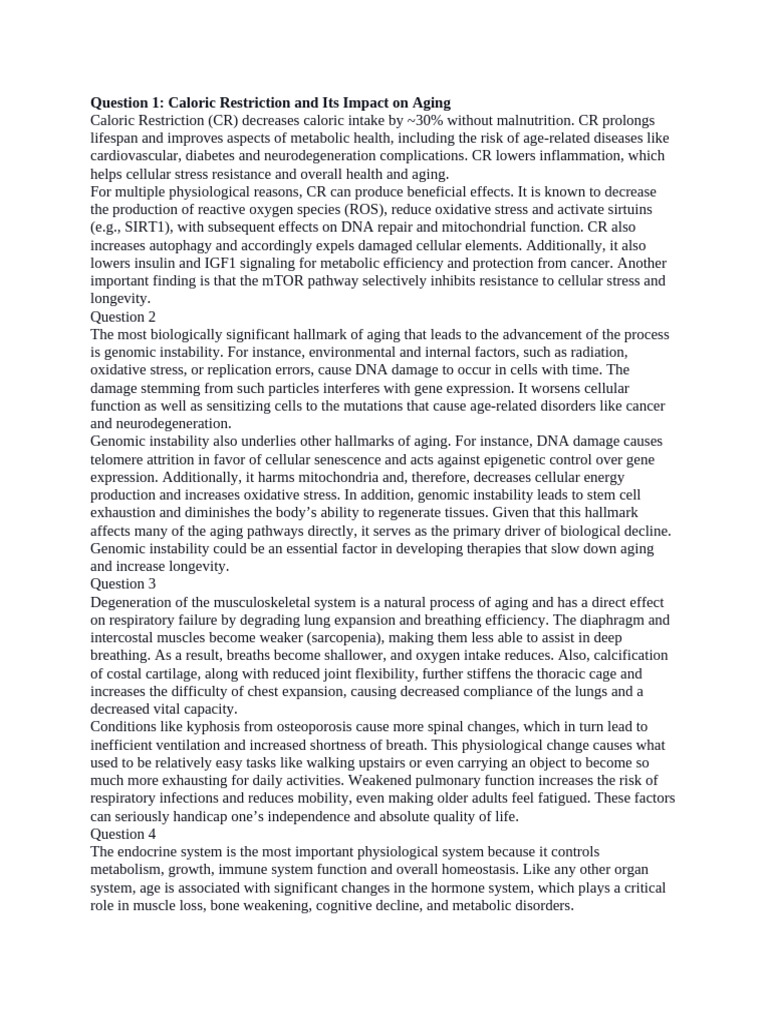 Physiology of Development and Aging | PDF | Senescence | Dna Repair