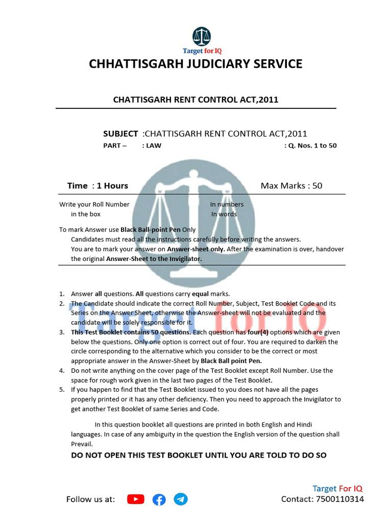 Chhattisgarh Rent Control Act 2011 | PDF | Leasehold Estate | Landlord