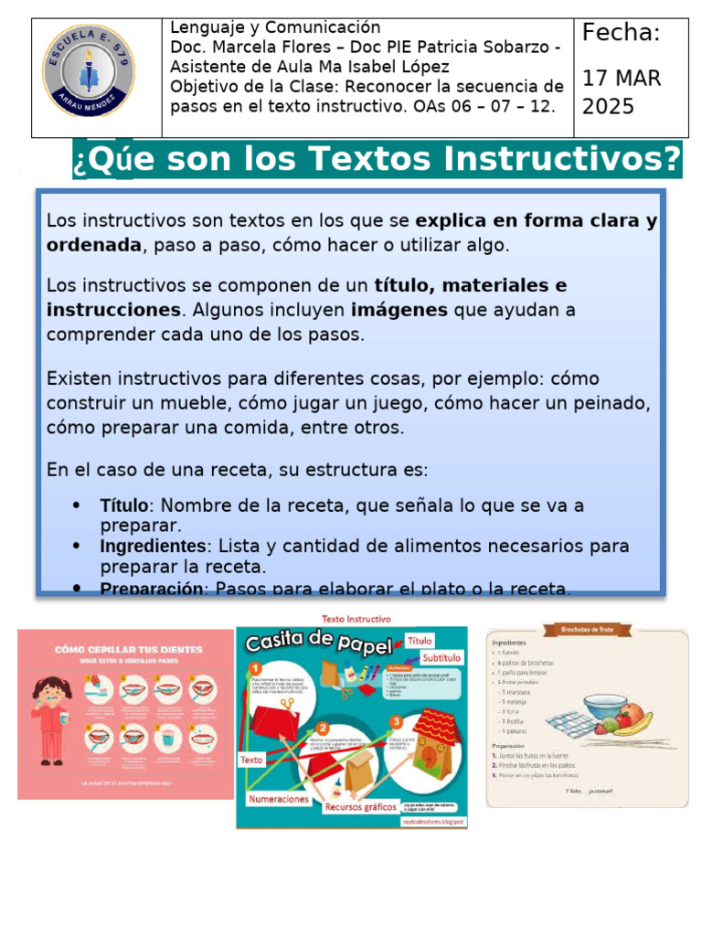 Clase 17-03 Textos Instructivos | PDF